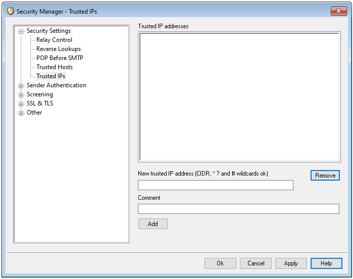 What are the recommended Security, Dynamic Screening, Spam Filter, and ...