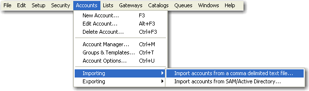 How to import accounts from a csv file to MDaemon's account database