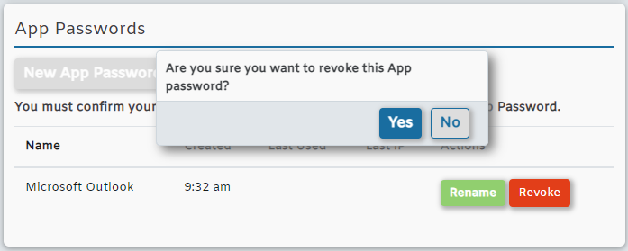 How to create App Passwords in Webmail
