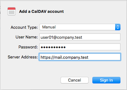 How to sync calendars and tasks to the macOS Calendar application using CalDAV