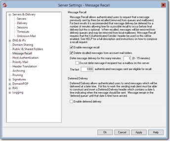 How to enable and use MDaemon's Message Recall feature