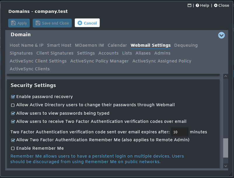 How to enable and setup Password Recovery in Webmail
