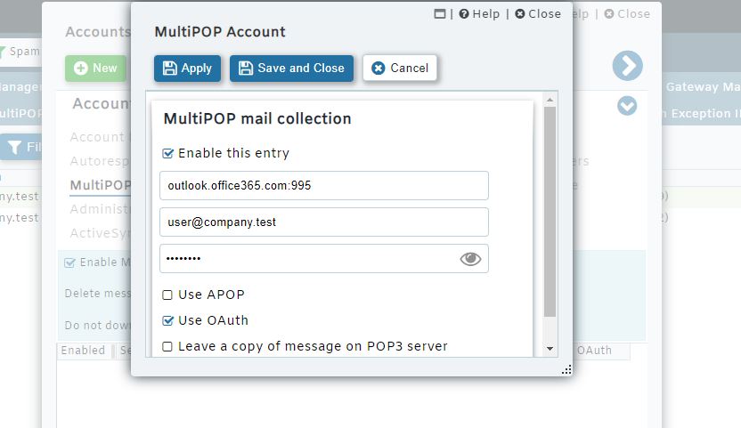 How to setup MultiPOP for use with Microsoft 365 using OAuth