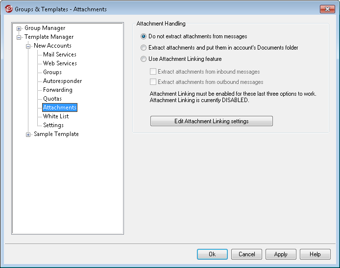 Configuring MDaemon's Attachment Linking feature for inbound or outbound messages