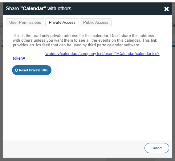 How do I create a read-only copy of a calendar in iCal/webdav format?