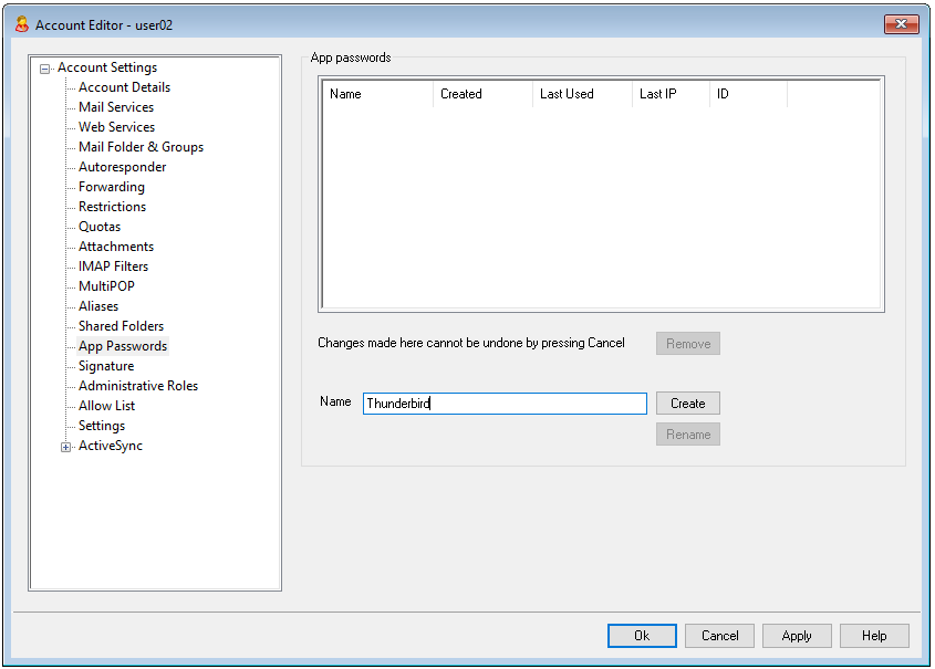How to enable and create App Passwords in MDaemon and Remote Administration