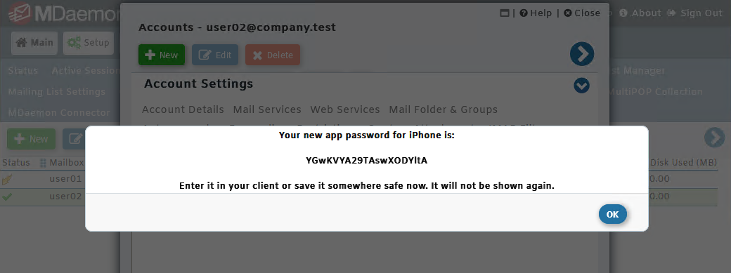How to enable and create App Passwords in MDaemon and Remote Administration